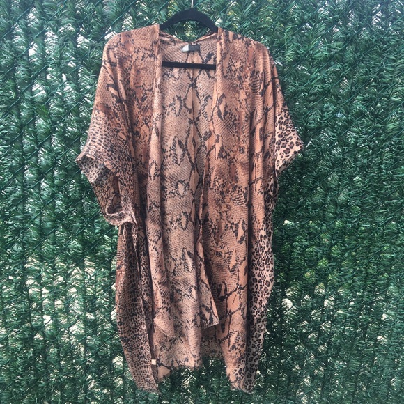 Sweaters | Leopard And Snake Print Duster Cardigan Kimono | Poshmark